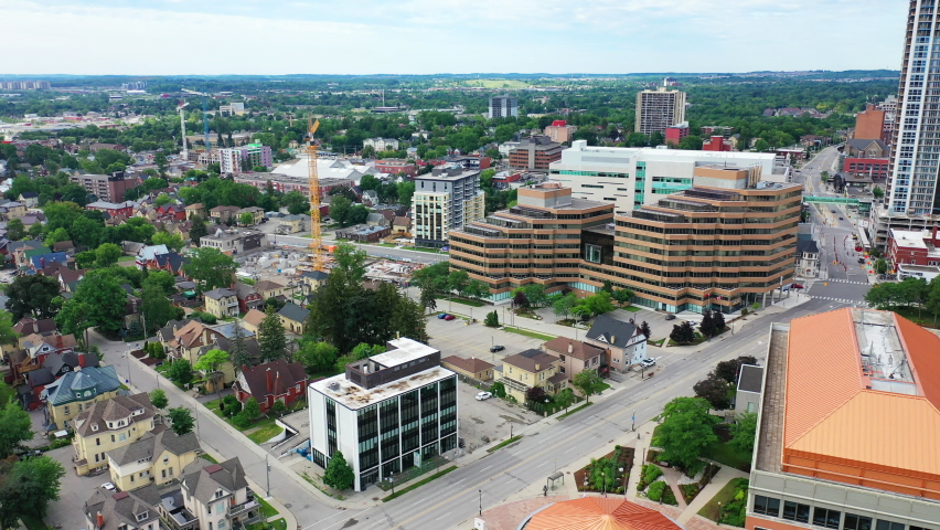 Aerial View of Downtown Kitchener in Ontario, Canada image - Free stock ...