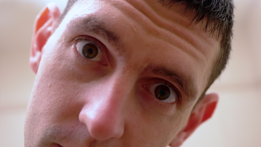 face male fixed strange frightening look Stock Footage Video (100% ...