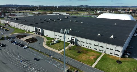 Huge Warehouse Distribution Center Building Cellular Stock Footage ...