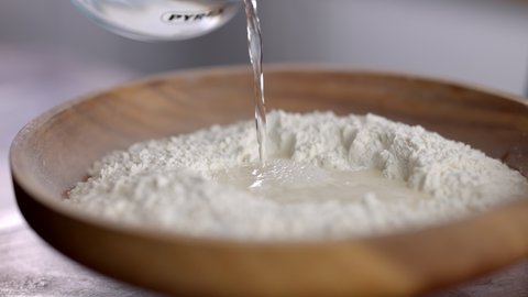 Adding Water Flour Mixing Slow Motion Stock Footage Video (100% Royalty ...