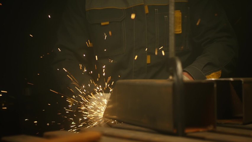 worker grinding iron heavy industry factory Stock Footage Video (100% ...