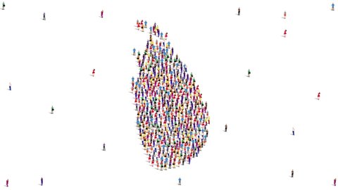 Sri Lanka Map Large Group People Stock Footage Video (100% Royalty-free ...