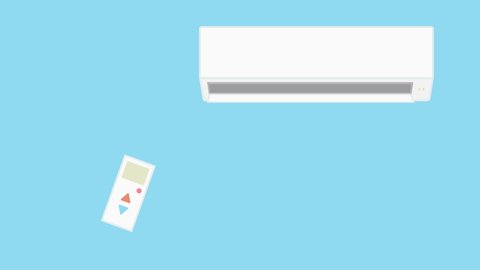 Simple Cute Air Conditioner Animation Off Stock Footage Video (100% ...