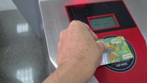 Hand Tapping Card Go Thru Lrt Stock Footage Video (100% Royalty-free ...