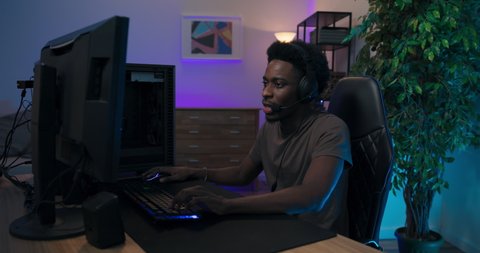 Disappointed Sad Angry Gamer Loses Game Stock Footage Video (100% ...