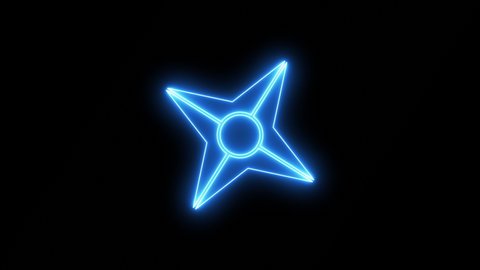 Neon Shuriken Animation Japanese Shuriken Spinning Stock Footage Video ...