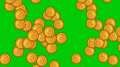 Gold Coin Animation Rain Gold Coins Stock Footage Video (100% Royalty ...