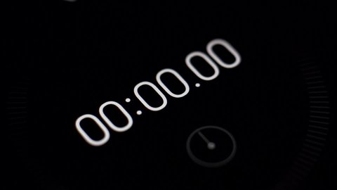 Closeup Black Screen Digital Stopwatch White Stock Footage Video (100% ...