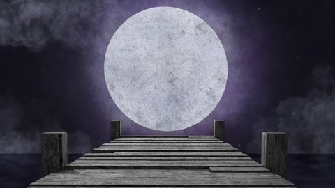 Animation Wooden Jetty Over Sea Full Stock Footage Video (100% Royalty ...