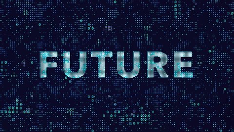 Future Word Text Digital Futuristic Dotted Stock Footage Video (100% ...