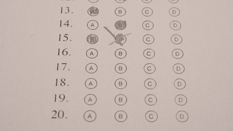 166 Multiple choice question paper Stock Video Footage - 4K and HD ...