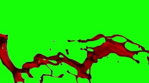 Blood Splash On Green Screen Transparent Stock Footage Video (100% ...