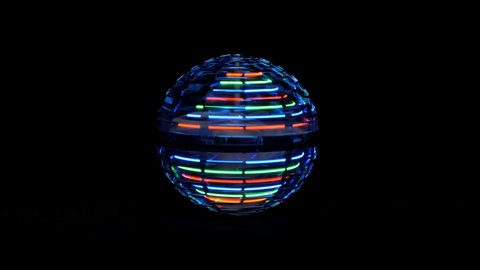 Bright Sparkling Sphere Rotates On Black Stock Footage Video (100% ...