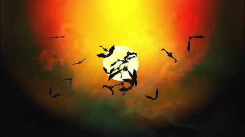 Flying Bats Animation On Green Screen Stock Footage Video (100% Royalty ...