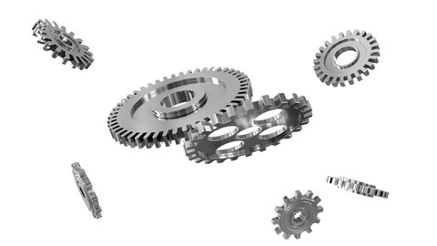 Gears Rotation Mechanism Industrial Animated Motion Stock Footage Video ...