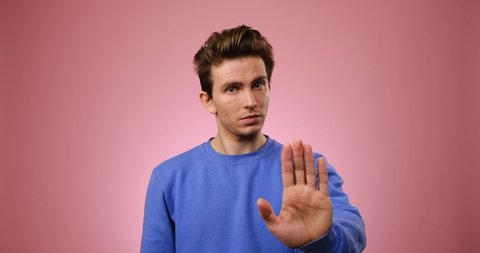 Man Saying No Stop Hand Sign Stock Footage Video (100% Royalty-free ...