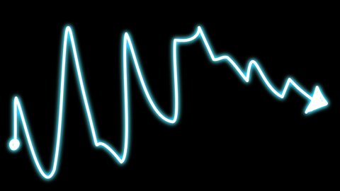 Neon Arrow Oscillations Downward Movement Symbol Stock Footage Video ...