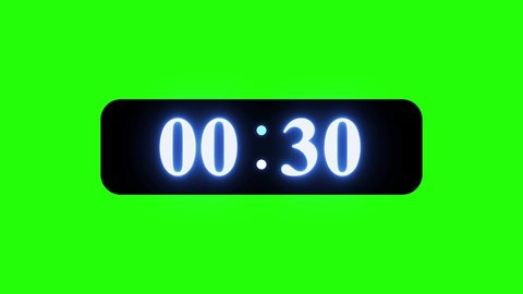 Digital 30 Seconds Countdown Timer Animation Stock Footage Video (100% ...
