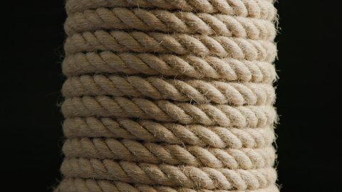 Vertical Coil Flax Rope Slowly Rotating Stock Footage Video (100% ...