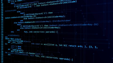 Scrolling Programming Code Abstract Technology Background Stock Footage ...
