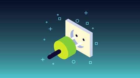 Energy Connector Plug Power Animation 4k Stock Footage Video (100% ...