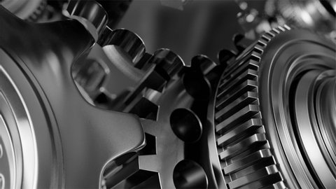 Gears Rotation Mechanism Industrial Animated Motion Stock Footage Video ...