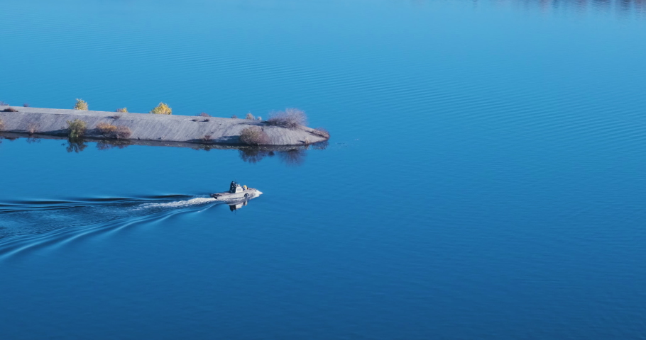 Small Motor Ship Moves Along Perfectly Stock Footage Video (100% ...