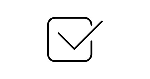 Check Box Animated Outline Icon Check Stock Footage Video (100% Royalty ...