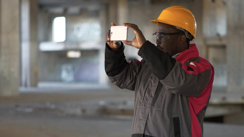 Manager Works Yellow Hard Hat Protective Stock Footage Video (100% ...