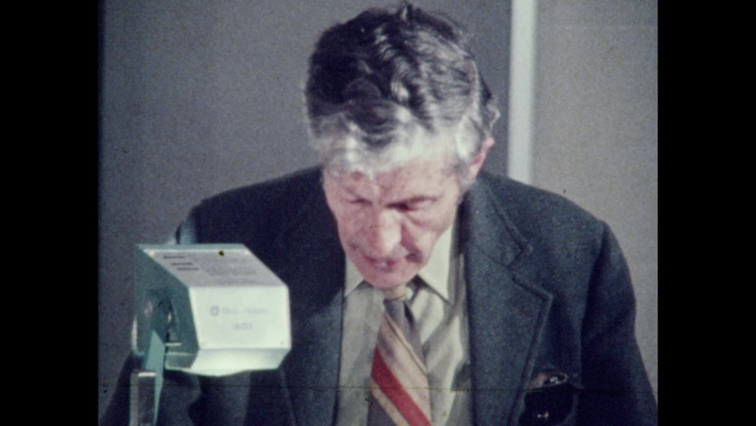 1970s man overhead projector classroom writes Stock Footage Video (100% ...