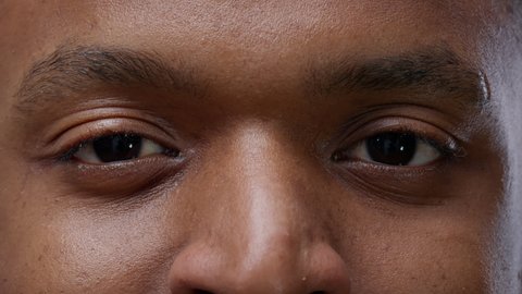 African American Person Blinking Front Camera Stock Footage Video (100% ...
