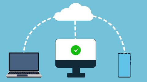 Transferring Data Computer Cloud Servers 4k Stock Footage Video (100% ...