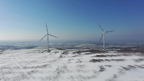 Shooting Wind Roses Drone Snowy Weather Stock Footage Video (100% ...