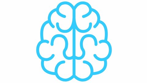 Animated Blue Symbol Brain Icon Drawn Stock Footage Video (100% Royalty ...