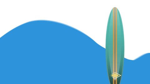 Animation Wave Surfboard Over White Background Stock Footage Video (100 ...