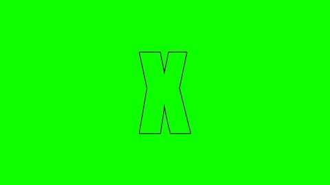 X Animated Outline Letter Isolated On Stock Footage Video (100% Royalty ...