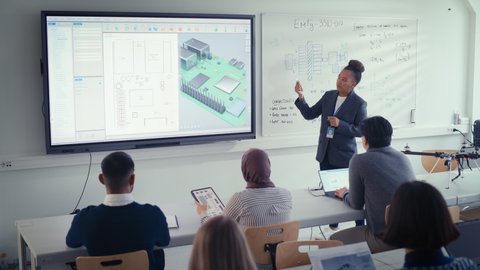 Black Female University Professor Gives Lecture Stock Footage Video ...