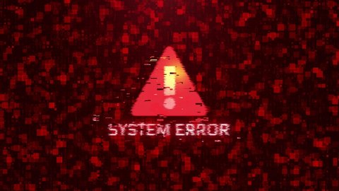 4k System Failure Message Flashing On Stock Footage Video (100% Royalty ...