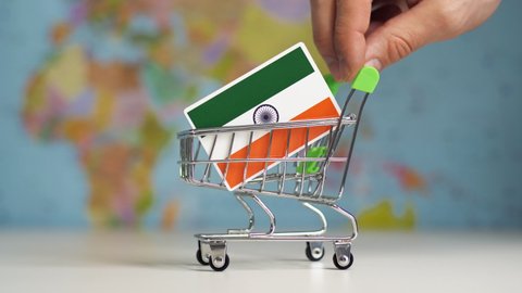 India National Flag Miniature Shopping Trolley Stock Footage Video (100 ...