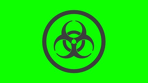 Rotating Volumetric Biohazard Icon On Chroma Stock Footage Video (100% ...