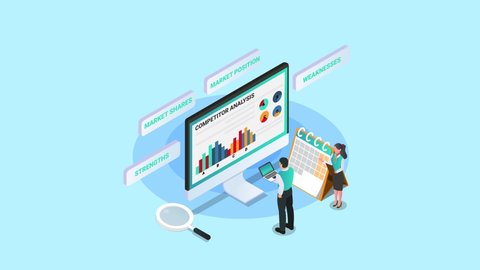 Two Business People Animation Looking Competitor Stock Footage Video ...