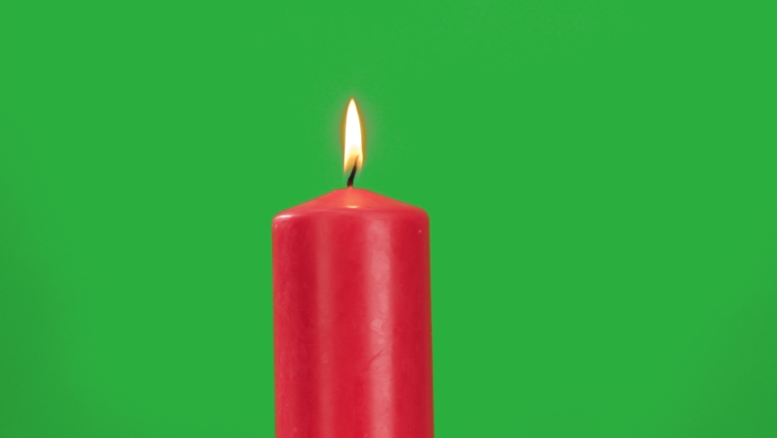 red candle burns on green screen Stock Footage Video (100% Royalty-free ...