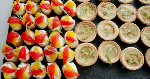 Tartlets Appetizers Aperitif Starter Entree Snacks Stock Footage Video ...