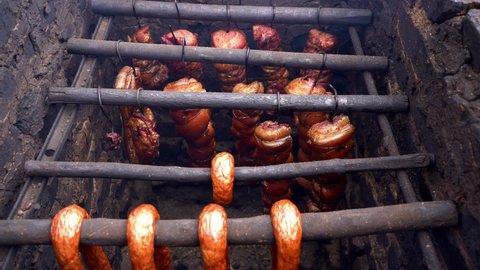 Process Smoking Meat Home Smoked Pork Stock Footage Video (100% Royalty ...