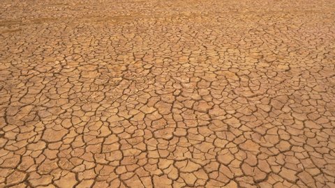 Close Big Area Cracked Soil Caused Stock Footage Video (100% Royalty ...