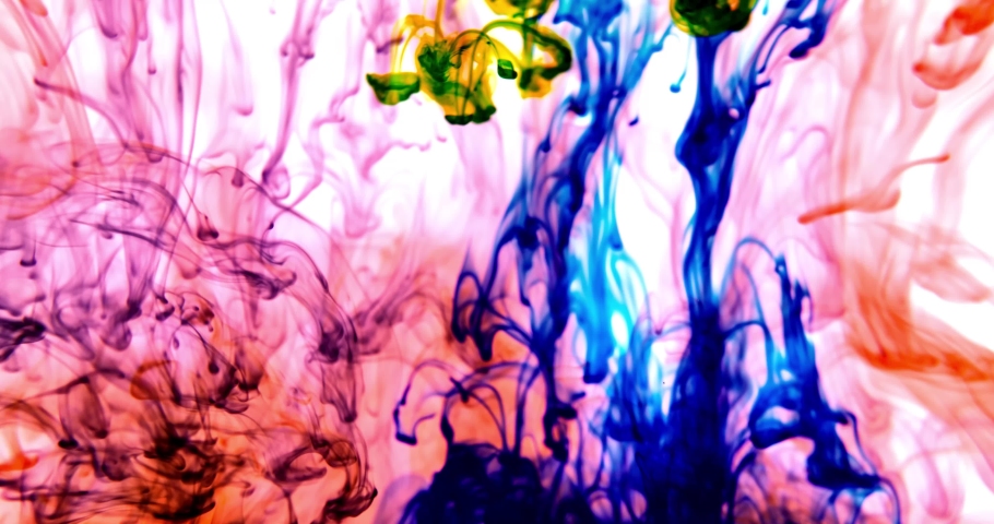 Colour Dissolve Color Paint Splatter Spray Stock Footage Video (100% ...