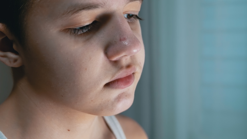 Profile side face open mouth Stock Video Footage - 4K and HD Video ...