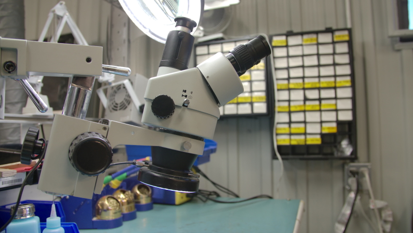 engineering computer chips microscope lab Stock Footage Video (100% ...