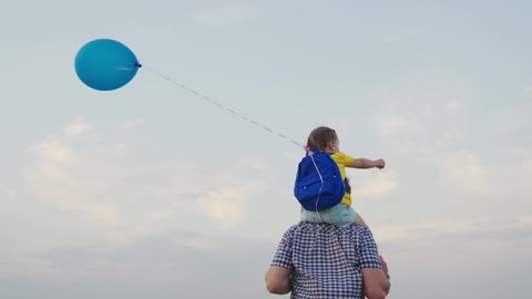 Little Child Girl Colorful Balloons Rides Stock Footage Video (100% ...