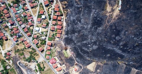 Aerial View Aftermath Destruction City Fire Stock Footage Video (100% ...